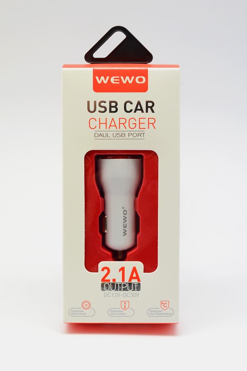 AUTO PUNJAČ WEWO C-11 2100 mAh BELI - Kale PC shop